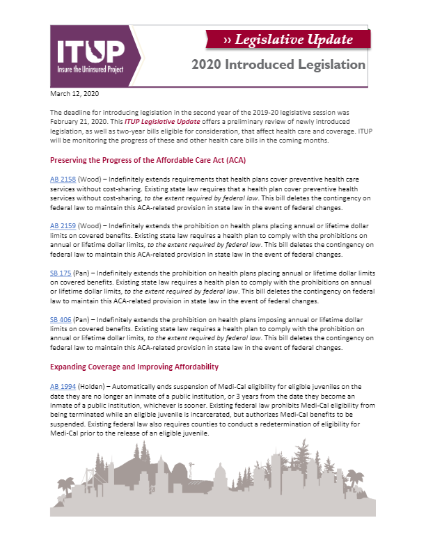Legislative Update: 2020 Introduced Legislation - ITUP