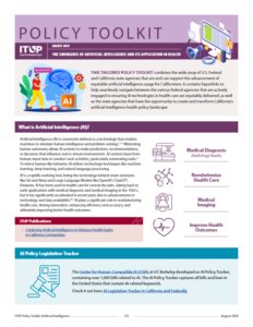 The Emergence of Artificial Intelligence and It’s Application in Health -ITUP Policy Toolkit - ITUP